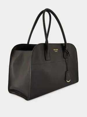 Prada Leather Tote Bag - Black