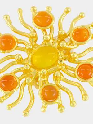 Sylvia Toledano Sunshine Carnelian Stone Earrings - Orange