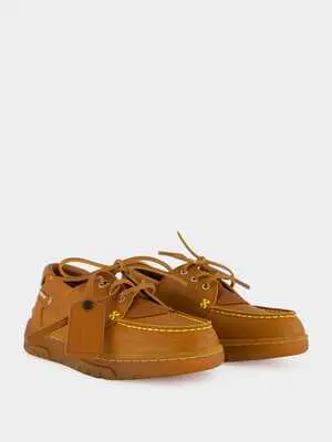 Off-White Leather Hybrid Boat Shoes