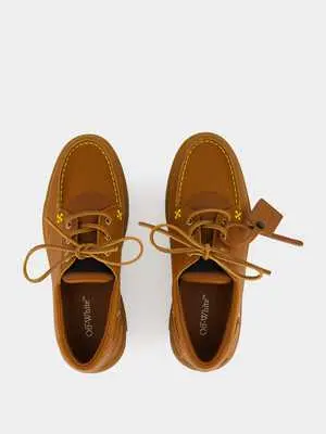 Off-White Leather Hybrid Boat Shoes