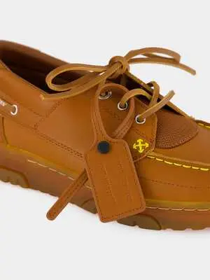 Off-White Leather Hybrid Boat Shoes