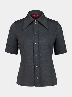 Gucci Wool-Cotton Jersey Shirt Grey