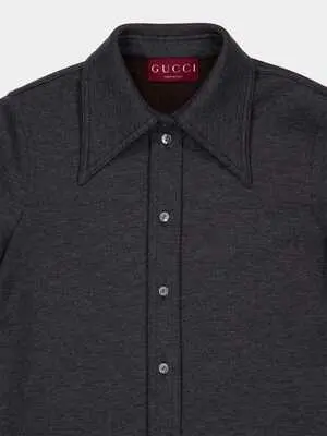 Gucci Wool-cotton Jersey Shirt - Grey