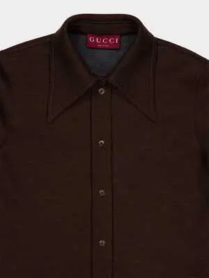 Gucci Wool Cotton Jersey Shirt - Brown