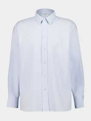 Saint Laurent Bleu Blanc Cassandre Oxford Shirt - Blue