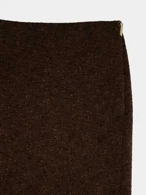 Gucci Seeded Wool Midi Skirt - Brown