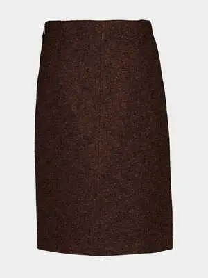 Gucci Seeded Wool Midi Skirt