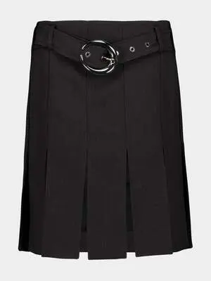 Rabanne Pleated Mini Skirt With Belt - Grey