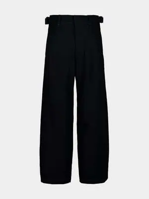 LEMAIRE Maxi Utility Wool Twill Pants - Black