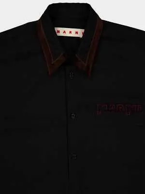 Marni Wool Shirt With Logo Detail