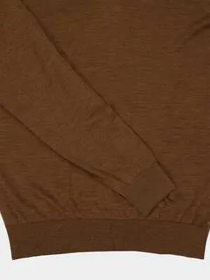 PIACENZA CASHMERE 1733 Virgin Wool V-neck Jumper - Brown