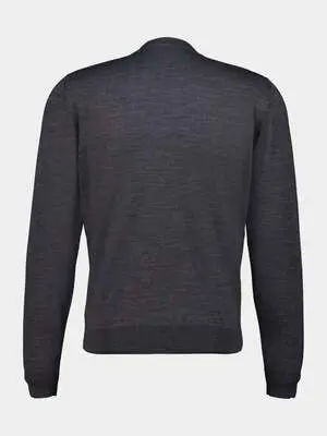 PIACENZA CASHMERE 1733 Virgin Wool V-neck Jumper - Grey