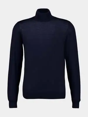 PIACENZA CASHMERE 1733 Virgin Wool High-neck Jumper - Blue