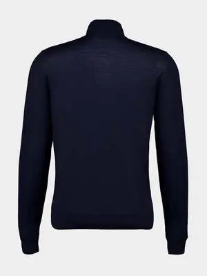 PIACENZA CASHMERE 1733 Virgin Wool High-neck Jumper - Blue