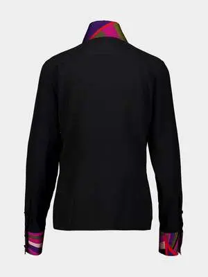 Emilio Pucci Silk Shirt With Printed Collar And Cuffs