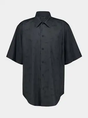 Balenciaga Dark Short-sleeve Cotton Shirt - Grey