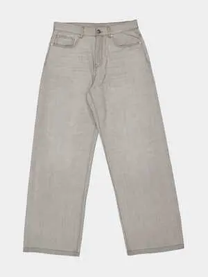 Palm Angels Light Loose Fit Jeans With Curved Logo