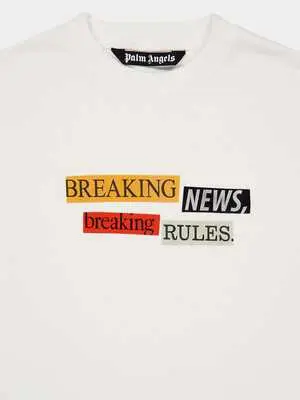 Palm Angels White Pa X La Times Quote Sweatshirt