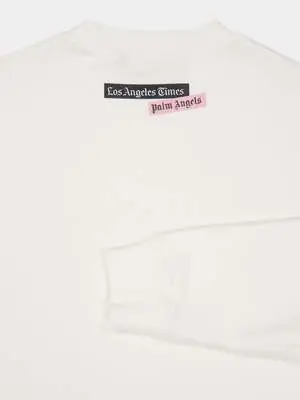 Palm Angels White Pa X La Times Quote Sweatshirt