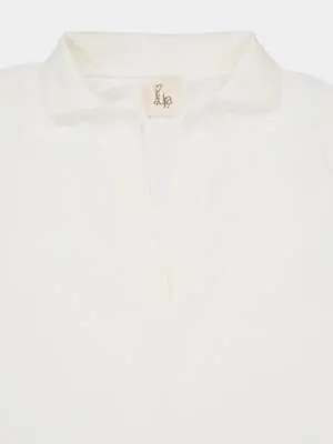 PAULA Diane V-neck Long-sleeve Top - White