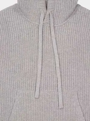 Palm Angels Melange Hooded Wool Knit Sweatshirt - Grey
