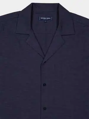 Frescobol Carioca Navy Herringbone Flannel Shirt
