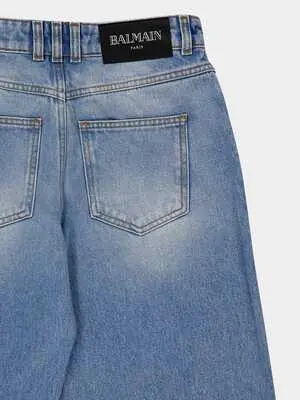Balmain Straight-leg Faded Denim Jeans