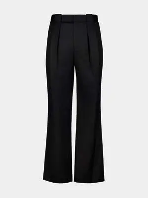 Casablanca Wide-leg Virgin Wool Trousers - Black