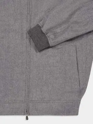 Brunello Cucinelli Cashmere Flannel Bomber Jacket - Grey