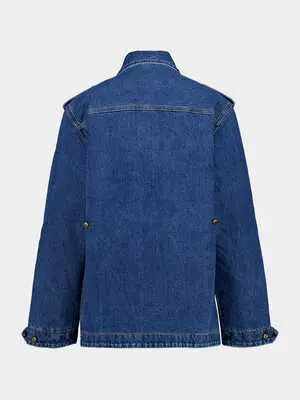 BLAZÉ MILANO Nariida Sapphire Sahariana Denim Jacket - Blue