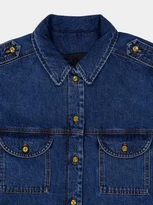 BLAZÉ MILANO Nariida Sapphire Sahariana Denim Jacket - Blue