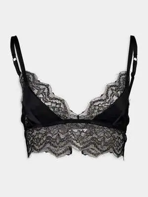 Dolce & Gabbana Satin Lace Soft-cup Bralette - Black