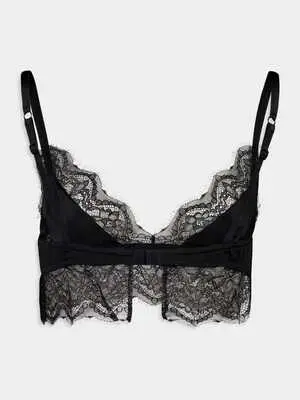 Dolce & Gabbana Satin Lace Soft-cup Bralette - Black