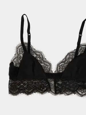 Dolce & Gabbana Satin Lace Soft-cup Bralette - Black