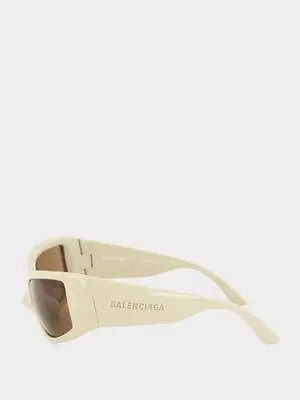Balenciaga Raven Cat Rectangular Sunglasses - Cream