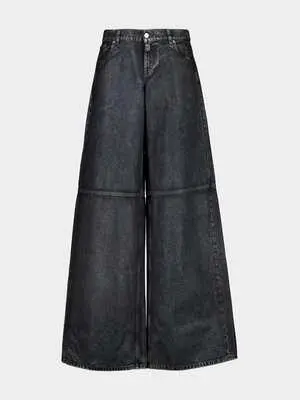 Stella McCartney Aged Waxed Straight-leg Jeans - Blue
