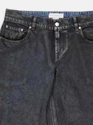 Stella McCartney Aged Waxed Straight-leg Jeans
