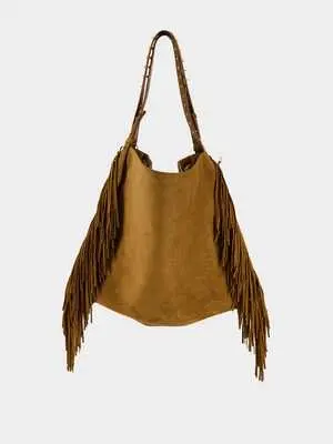 CHRISTIAN LOUBOUTIN Rhea Baggy Tote Fringe Bag - Brown