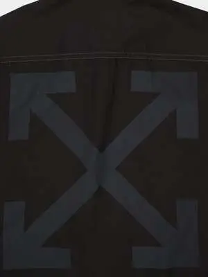 Off-White Black Short-sleeve Arrow Zip Cotton Shirt