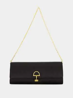 Gucci Silk Satin Clutch With Horsebit