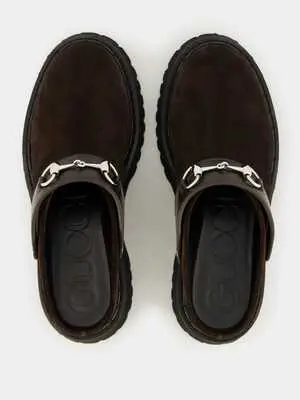 Gucci Suede Mule With Horsebit Detail