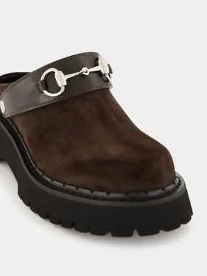 Gucci Suede Mule With Horsebit Detail