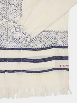 BAZISZT Off-white And Talilo Embroidered Shirt - Blue