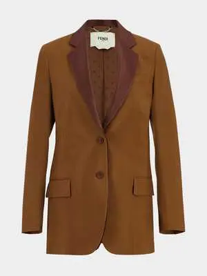 Fendi Wool Mohair Blazer With Silk Lapels