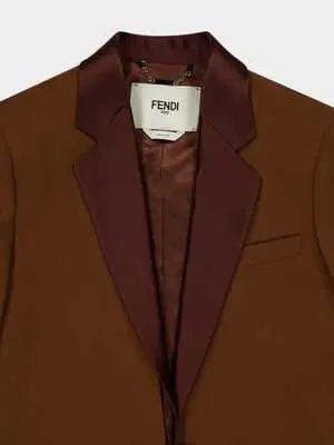 Fendi Wool Mohair Blazer With Silk Lapels