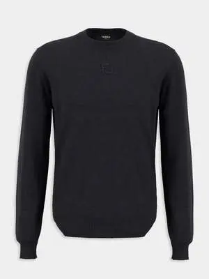 Fendi Wool Ff Logo Pullover - Black