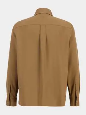 Fendi Rust Wool Gabardine Shirt - Brown