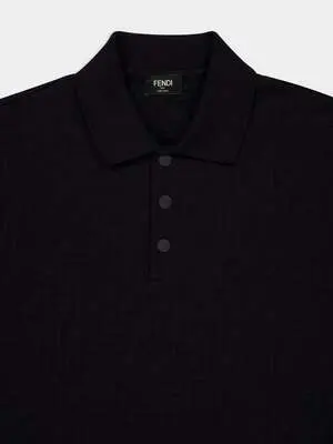 Fendi Ff Jacquard Cotton Polo Shirt