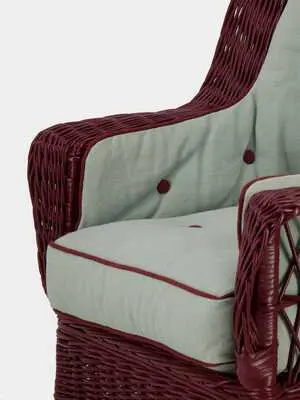 HOUSE OF CAPRICORN Furnas Light And Bordeaux Linen Seating Cushion - Blue