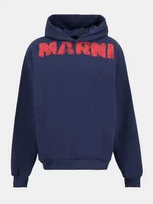 Marni Cotton Sweatshirt With Print Blue